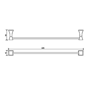 Stainless Steel Tower Bar Anti-Rust Bathroom Washroom Single Towel Rail Rod Towel Rack Shelf Holder Wall Mounted Chrome Gold,1 pcs Rose Gold