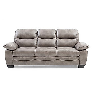 Glory Furniture Upholstered Sofa, Gray Faux Leather