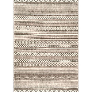 nuLOOM Erlinda Tribal Outdoor Area Rug, 4x6, Beige