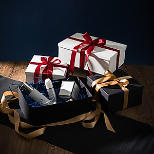 Beramon Gift Box 8" x 8" x 4", White Gift Boxes with Lids and Ribbon for Wedding Present, Bridesmaid Proposal Gift, Christmas Chocolate Gift Box