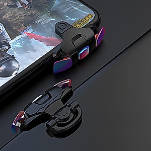 TEESSO Mobile Trigger, Game Controller for iPhone Android, PUBG Cellphone Gaming Joystick 4 Fingers Operation, with Sensitive Shoot Aim Keys for Fornite/Knives Out/Rules of Survival (black)