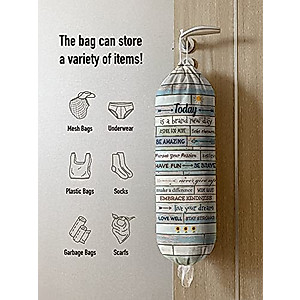 Hglian Inspirational Grocery Bag Storage Dispenser Today Is A New Day Quotes Plastic Bag Holder Organizer Container for Shopping Trash bags -Teal Motivational Kitchen Décor Canvas Art 23x9