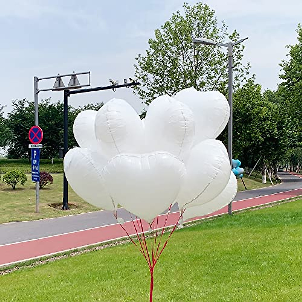 FVCENT Heart Foil Balloon | 30 Stück 18-inch Heart Helium Balloons Heart-shaped Foil Balloons Suitable for Birthday Wedding Bridal Valentine's Day Mother's Day Party (White)