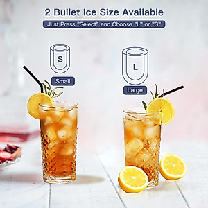 rosmena Countertop Ice Maker, 30lbs/24H Small Ice Machine with Self-Cleaning, Portabe Bullet Ice Maker, 9 Cubes in 6 Mins, 2 Size Option, with Ice Basket/Scoop for Home/Kitchen/Bar/RV (Black)