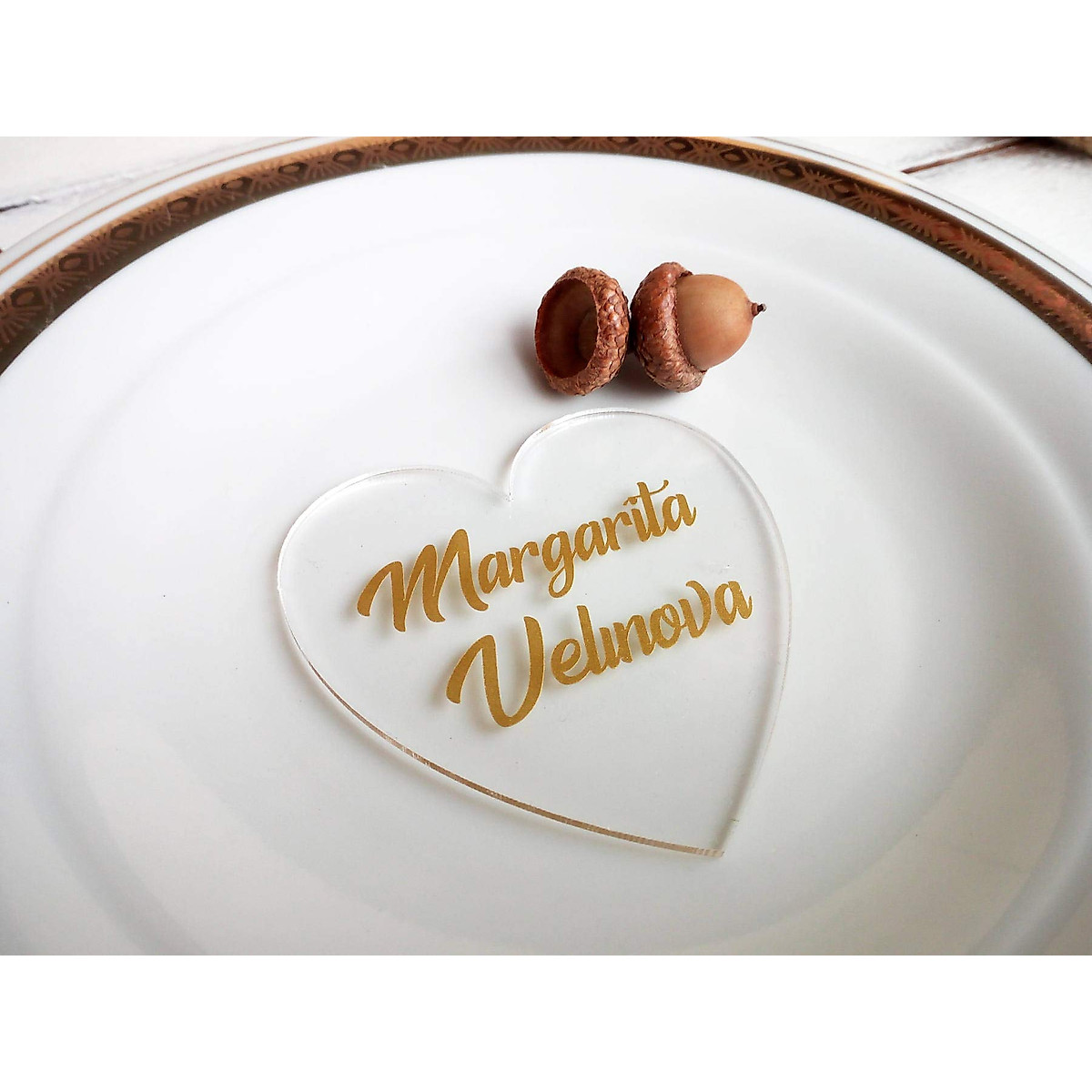 Clear Blank Heart Acrylic Place Card for Weddings,Guest Names Escort Cards,PMMA Tile Place Cards,Dining Seating Chart Place Cards for Birthday Parties, Table Place Cards (3")