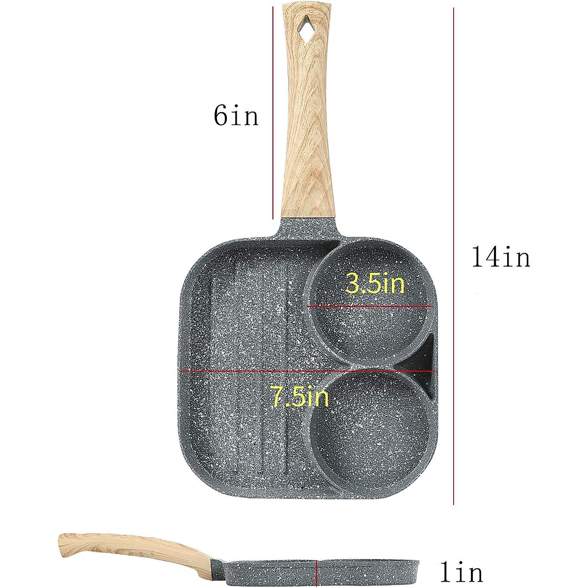 Nonstick Pan Steak Fried Egg Sausage Frying Pan Mini Pancake Pan Cast iron skillet Omelette Pan Frying Pot (Frying pan)