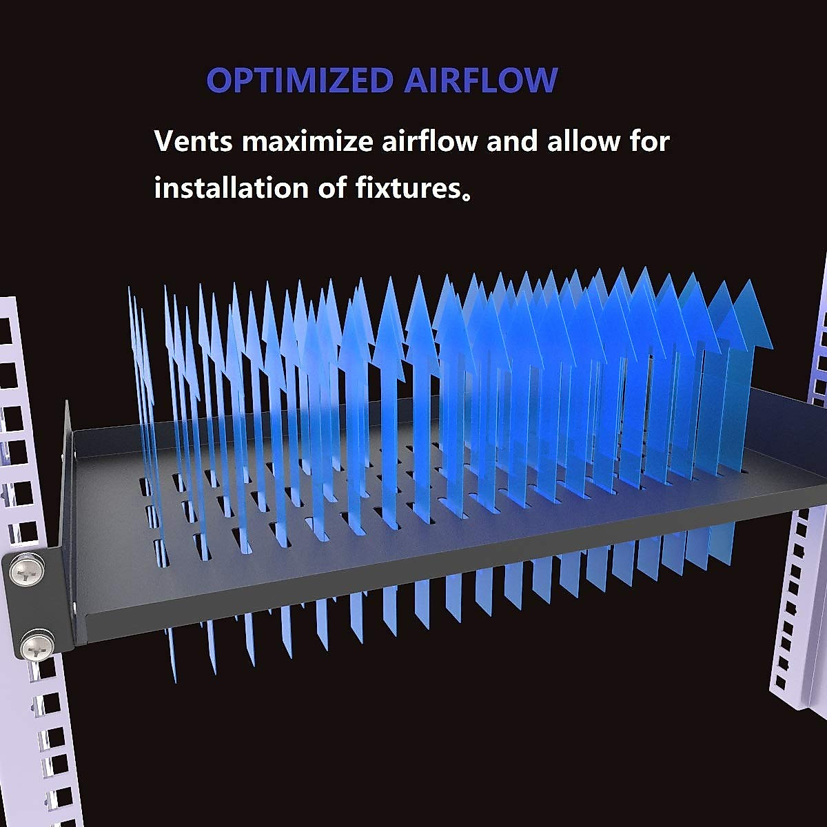 Jingchengmei 1U Disassembled Vented Cantilever Server Rack Mount Shelf 10"(254mm) Depth for 19-Inch Network/AV Equipment Rack and Cabinet(1U10V)