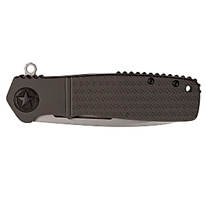 CRKT Homefront EDC Folding Pocket Knife: Assisted Open Everyday Carry, Sandvik 12C27 Plain Edge Blade, Liner Lock, Aluminum Handle K252GXP, Dark Gray