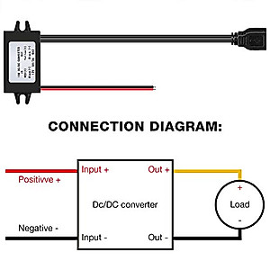 DC Converter Voltage 12V to 5V 3A 15W DC Buck Converter Module, DC to DC Reduced Voltage Regulator Car Power Adapter with Output Power Adapter