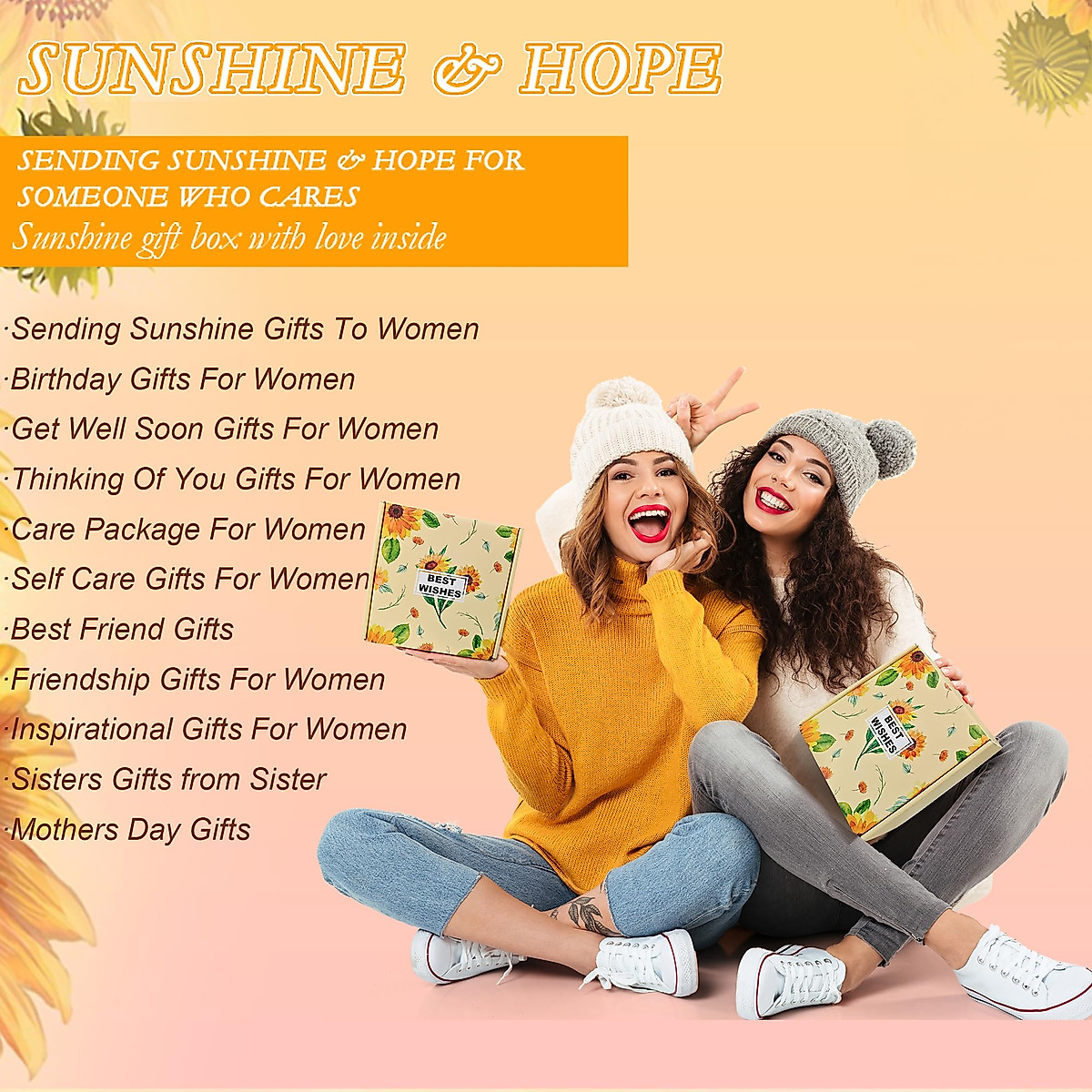 CHLJAR Sunflower Gifts for Women, Christian Gifts for Women Faith, Birthday Gifts, Catholic Spiritual Gifts, Thanking of You Gift for Her Mom Wife Bestie Sister Friend Grandma