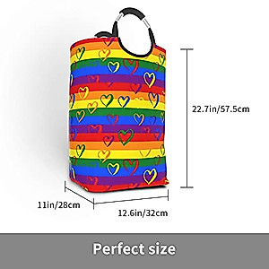 Rainbow Foldable Laundry Hamper Collapsible Laundry Baskets with Handles Large Laundry Bag Dirty Clothes Hamper Organizer Laundry Bin