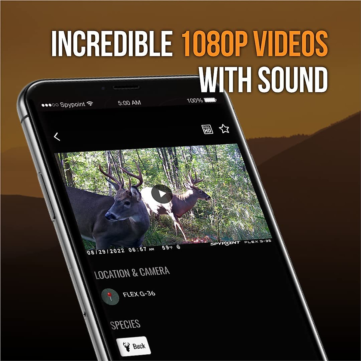 SPYPOINT Flex G-36 Twin Pack Cellular Trail Camera, 36MP Photos and 1080p Videos with Sound, GPS Enabled, Dual-Sim LTE Connectivity, 100' Flash & Detection Range + Two 32GB Micro SD Cards