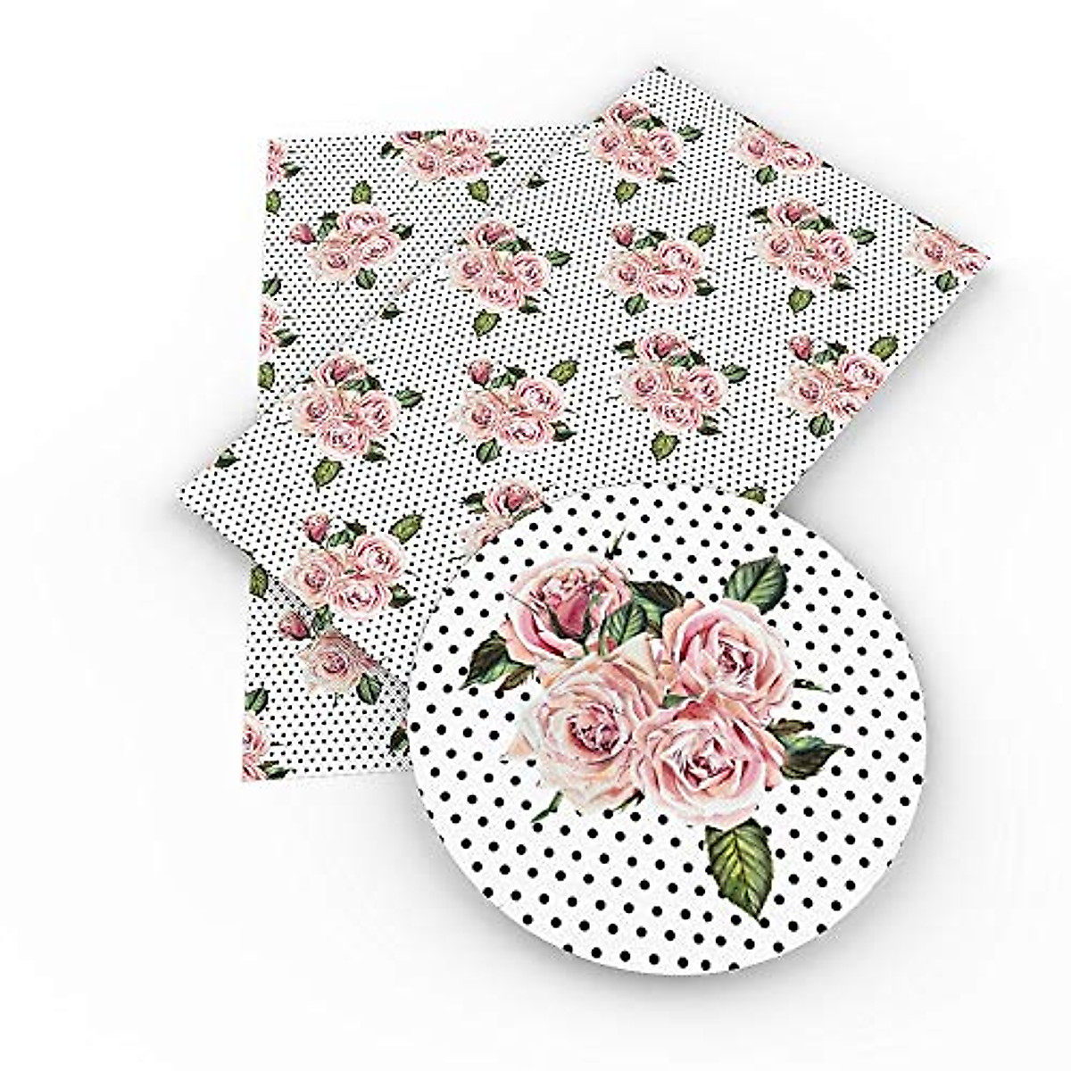 8x13 Inch Leather Roses Flowers for Sewing Garments- Flower Leather Sheets for Jewelry Making- Synthetic Leather Sheets for Bows- Colorful Faux Leather Fabric Synthetic Leather Sheets (Style 7)