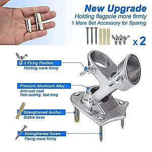Flag Pole Holder,Flag Holder,1 inch Heavy Duty Flag Pole Bracket for House Flag Holders for Outside Metal Flagpole Mount Wall Stainless Steel Brackets Mounting Outdoor Aluminum Mount Silver 1 Pcs