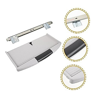 DOITOOL 1 Set Desk Tray Plastic Trays Office Desk Accessories Keyboard Tray Drawer Keyboard Slide Out Tray Keyboard Stand Keyboard Shelf Under Desk Sliding Bracket Computer Desk abs