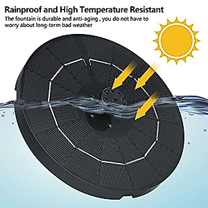 4 PCS Solar Fountain for Bird Bath, 1W Solar Bird Bath Fountain Pump with 4 Nozzles, Solar Powered Water Fountain Pump for Garden, Ponds, Pool, Fish Tank, Outdoor and Aquarium