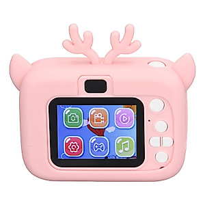 ANGGREK 20MP Kids Camera with 32G Memory Card & Card Reader, 1080P USB 2in Color Display, Children Digital Camera for Photos and Videos (Pink Yellow)