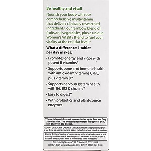 Rainbow Light Womens One High-Potency Daily Multivitamin, Womens Multivitamin Provides High-Potency Immune Support, With Vitamin C, Biotin and Ashwagandha, Vegetarian, 60 Count
