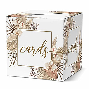 8”Card Box, boho Floral Cards Receiving Box, For Birthday, Wedding, Bridal or Baby Shower, Engagement, Retirements, Graduation, Money Box Holder, Party Favor, Decorations, 1 pte (Cabox005）