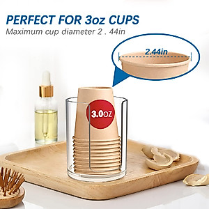 Sackei 3 oz Bathroom Cup Dispenser, 2 Pack Acrylic Mouthwash Cup Holder for Dixie Disposable Paper Cups, Makeup Cotton round Dispenser for Vanity Rinsing Countertop