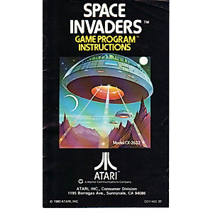Space Invaders Atari 2600 Instruction Booklet (Atari 2600 Manual ONLY - NO GAME) Pamphlet - NO GAME INCLUDED