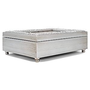 Cottage Garden Grandma in My Life Much Love Filigree Jewel Bead Silver Tone Music Box Plays Canon D