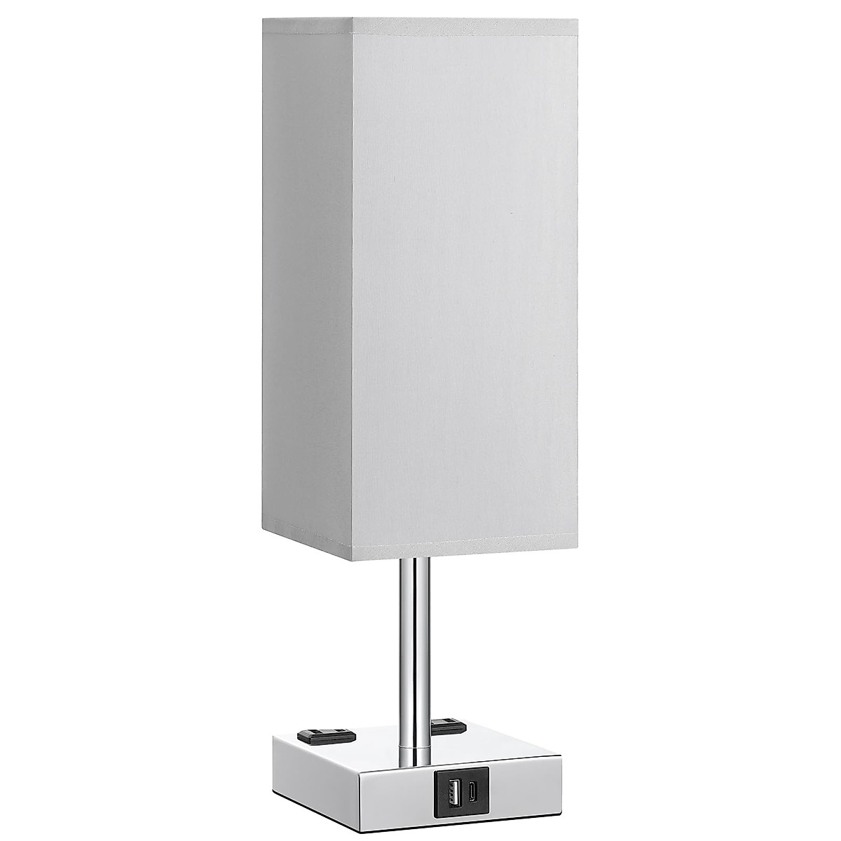 aooshine Bedside Lamp with USB Port - Touch Control Table Lamp for Bedroom with USB C+A Charging Ports & AC Outlets, 3-Way Dimmable Nightstand Lamp for Living Room Office(LED Bulb Included)