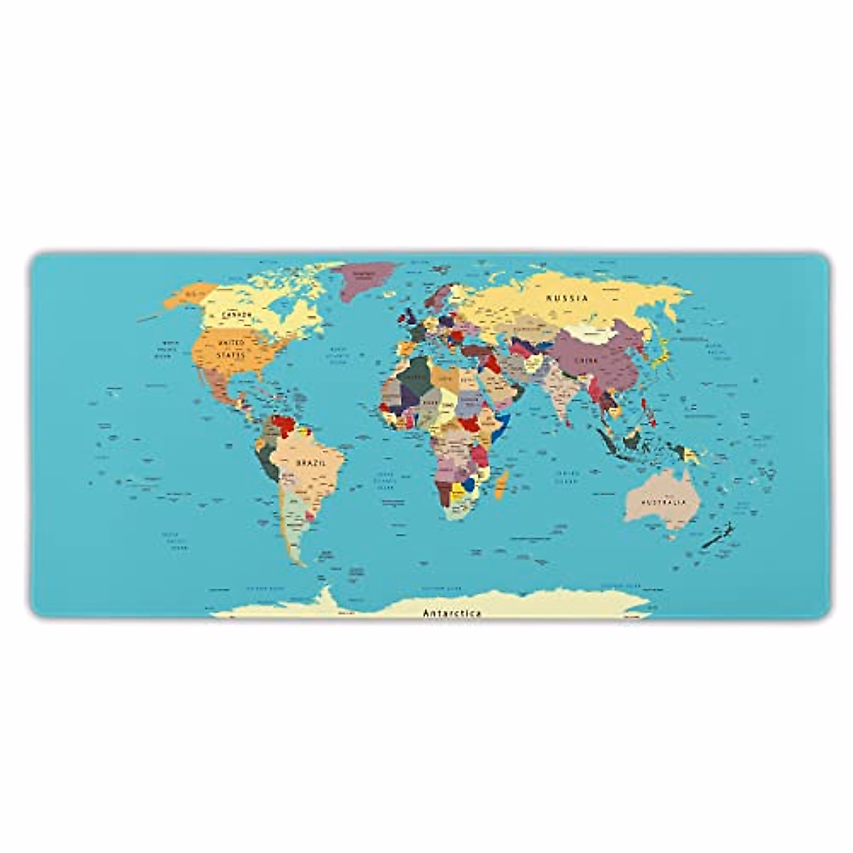 Granbey Extra Large World Map Mouse Pad XXXL Mousepad Gaming Accessories Waterproof Full Desk Cover Mousepad with Stitched Edge for Laptop Computer and PC 35.5" x 16" World Map with Countries