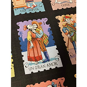 Cartas Marcadas Black Alexander Henry Fabric - by The Yard