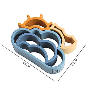 Clouds and Sun Sorting Stacking Toy | Montessori Toys for Babies | Sensory Toy | Building Puzzle Toy… (Blue)