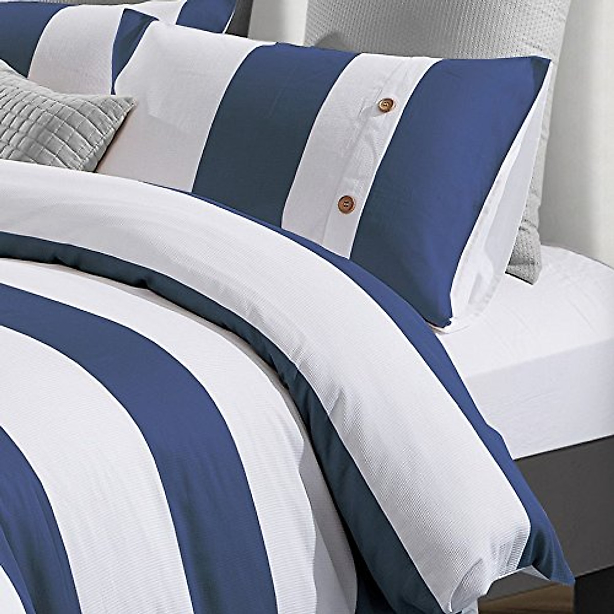 SUPERIOR Addison Embroidered Duvet Cover Set, Premium Long-Staple Cotton, King/Cal King, White