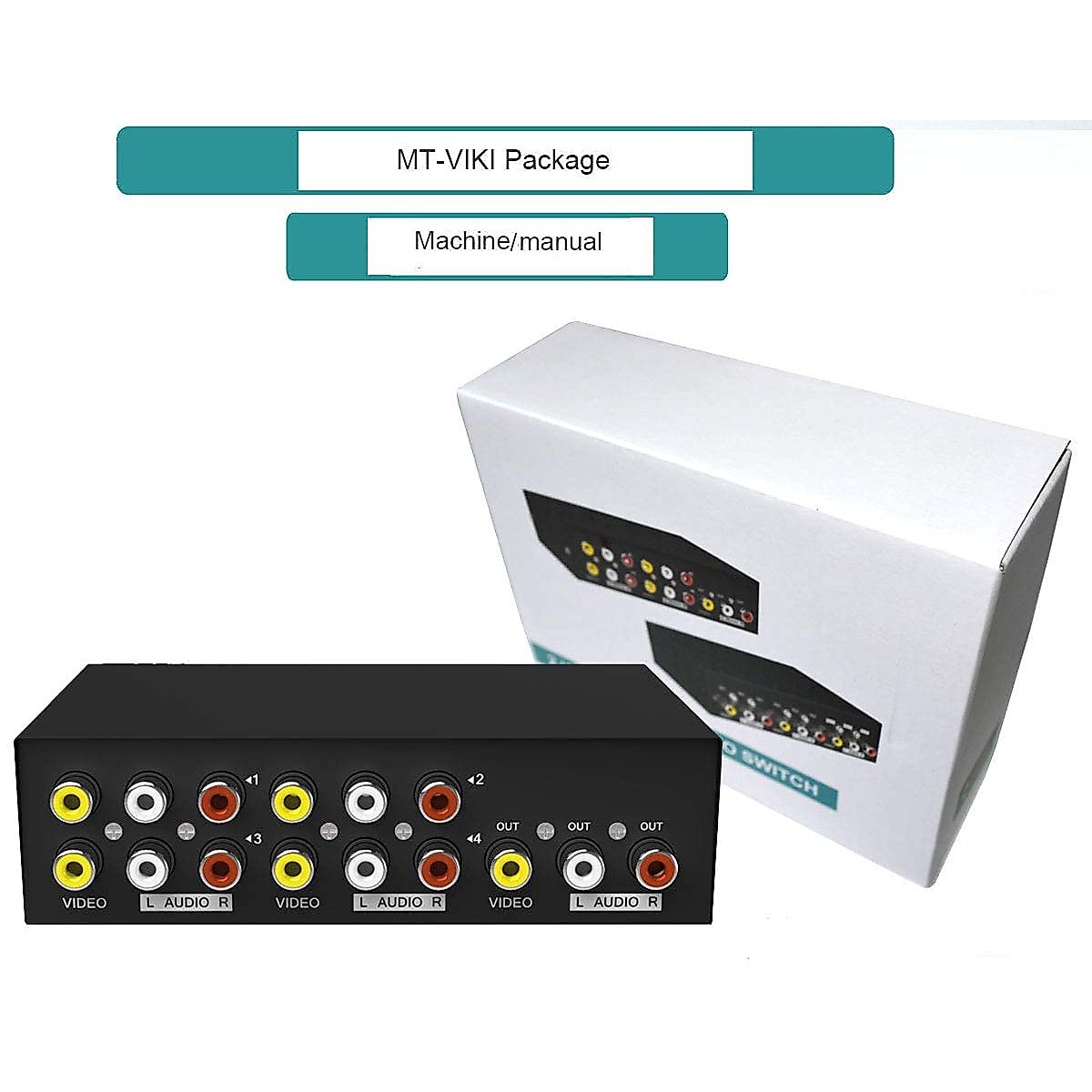 MT-ViKI 8 Way AV RCA Switch, 8 in 1 out Composite Video L/R Audio Switcher Selector Box for DVD Player, SNES, N64, PS2/3 Game Consoles