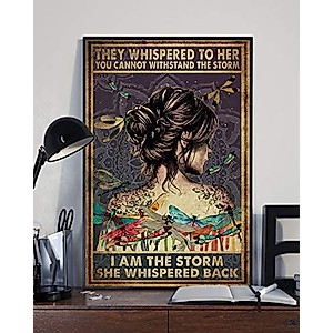 Coupletxx Store Yoga Storm Dragonfly Vertical Poster They Whispered to her You Can't Withstand The Storm she Whispered Back i am The Storm Vertical Poster No Frame (24" x 36" (1"=2.5cm))