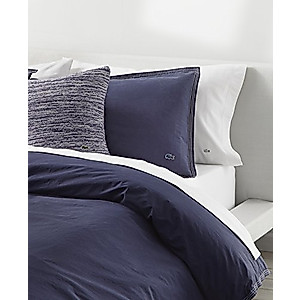 Lacoste Washed Solid Duvet Set, Indigo Blue, King (16270312)