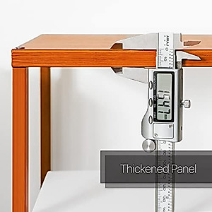 MoNiBloom 4 Tier Bookcase with 3 Drawers, Bamboo Freestanding Ventilated Display Shelf Storage Organizer Cabinet for Bedroom Living Room Office Décor, Brown