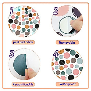 Colorful Polka Dots Wall Decals Boho Rainbow Wall Stickers Murals for Boys Girls Bedroom Living Room Classroom Playroom Decor 112pcs Dots Boho Vinyl Removable Art Wall Stickers
