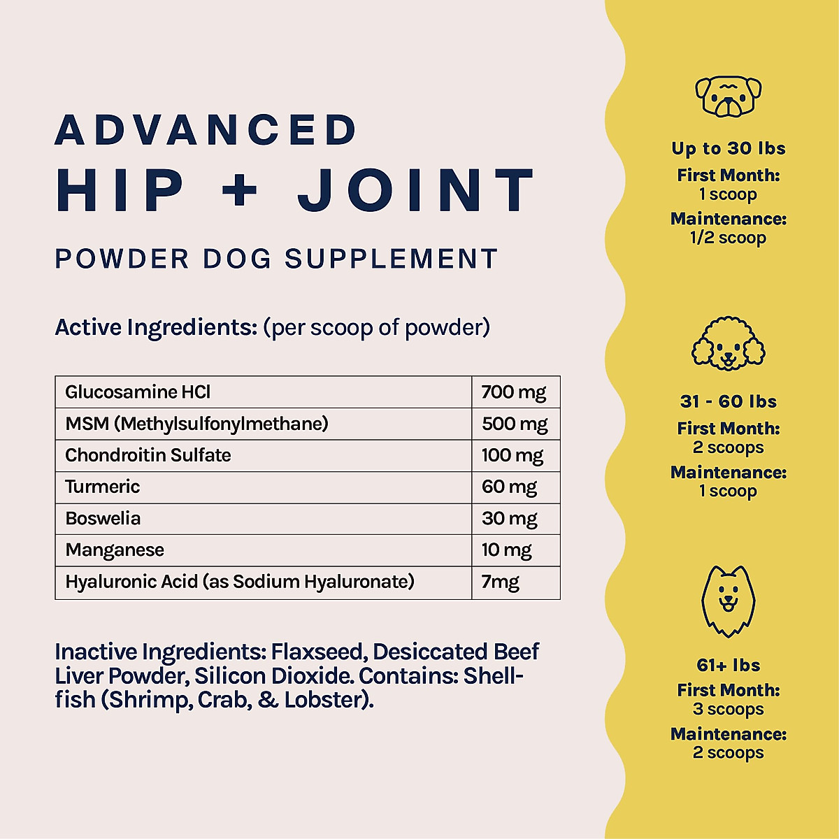 Dog Advanced Hip and Joint Powder by Good Trouble Pets - Joint Supplement for Dogs with Vitamins, Supports Healthy Joints and Prevents Arthritis in Dogs, Puppy Vitamins and Supplements (4.8 oz, Beef)
