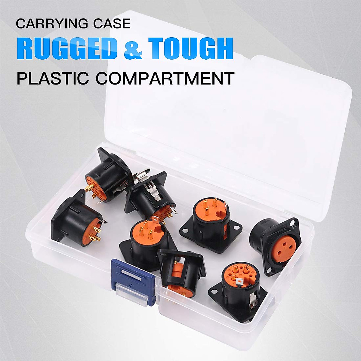 Glarks 8Pcs 3 Pin XLR Male Female Jack with Gold Plated Pin, Chassis Panel Mount Jacks D Series Size, Compatible with Series D Pattern Holes Audio Studio Connector