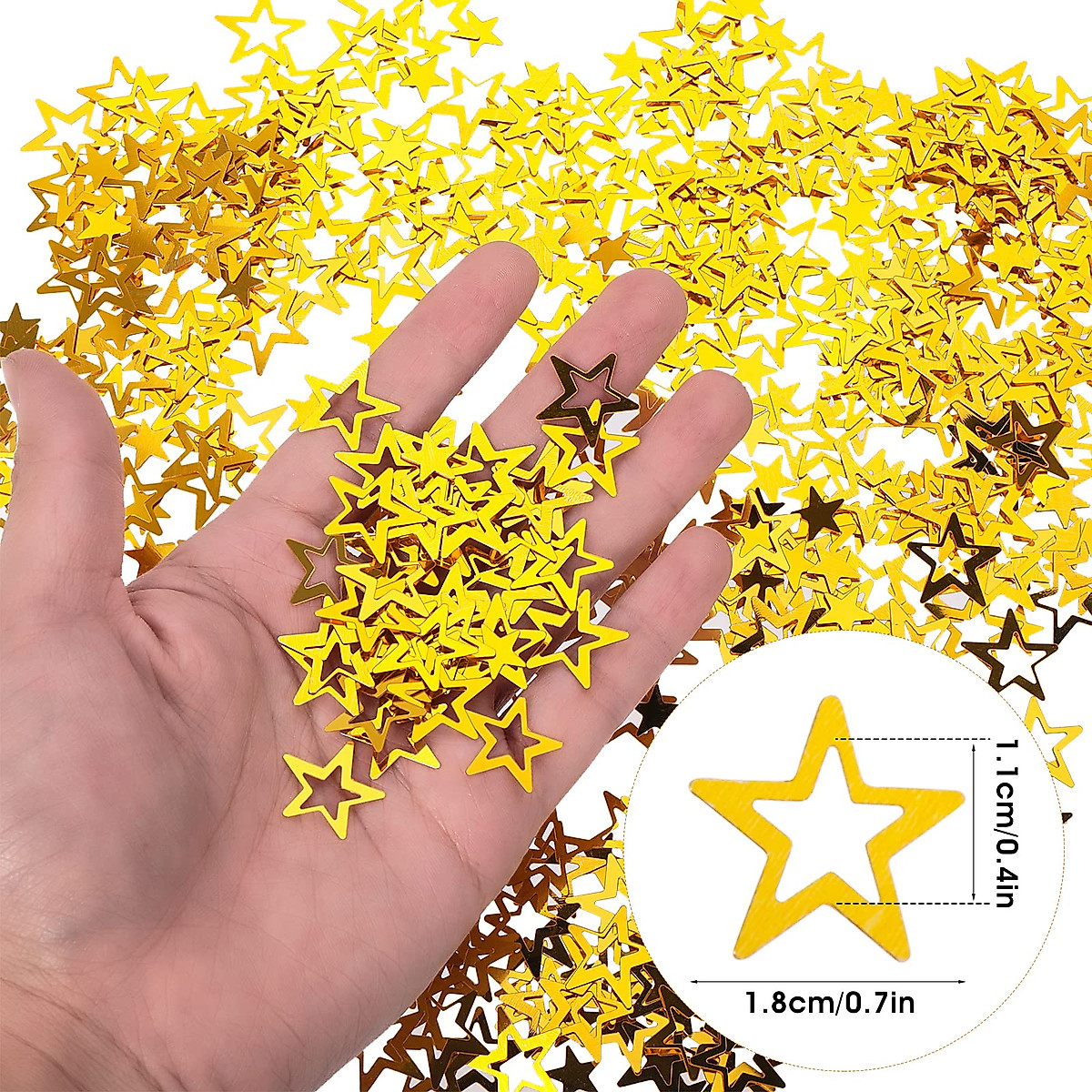 Teaaha Gold Star Confetti - Metallic Foil Star Sequins for Party Decoration - Birthday, Baby Shower, Wedding (45g 1.6oz)