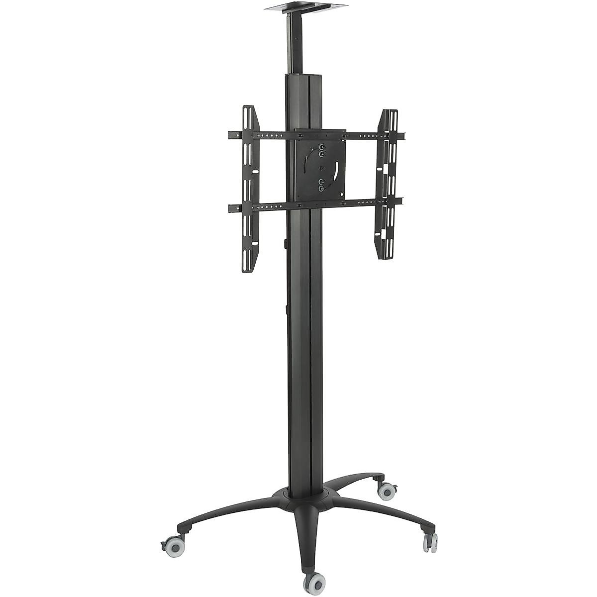 Displays2go Commercial Flat Screen Holder with Case, Steel, Aluminum, MDF – Black, Silver (LPGPWBC)