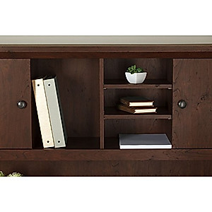 Bush Furniture Yorktown L Shaped Desk with Hutch in Antique Cherry