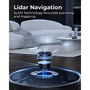Laresar Robot Vacuum and Mop with Auto Dirt Disposal, Max 3500pa Suction, App Control, Editable Map, Lidar Navigation Smart Mapping, Works with Alexa, L6 Pro Robot Vacuum Cleaner Ideal for Pet Hair