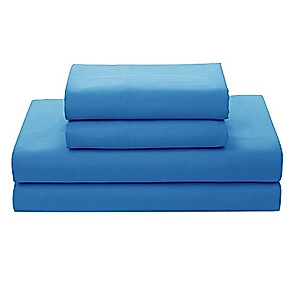 Sweet Home Collection 7 Piece Comforter Set Bag Solid Color All Season Soft Down Alternative Blanket & Luxurious Microfiber Bed Sheets, Mediterranean, Queen