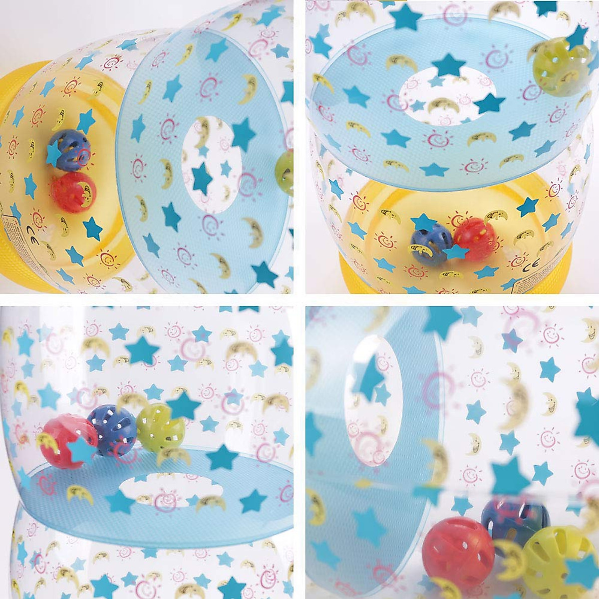 Baby Crawling Toys for Children, Fitness Toy, Infant Beginner Inflatable Roller Toys for 0-24 Months Newborn Boys Girls, Exercise Your Baby's Muscles and Coordination, Yellow