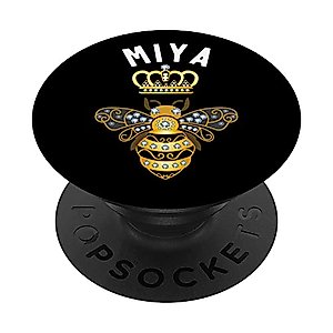 Miya Name Miya Birthday Gifts Queen Crown Bee Miya PopSockets Swappable PopGrip