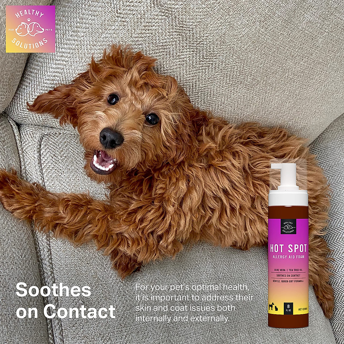 Hot Spot Treatment for Dogs - Anti Itch Foam Spray with Aloe Vera - Veterinarian Formulated Hotspot Formula - Quick-Dry Foam Eliminates Use for Cream & Gels - Made in USA