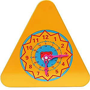 TOWO Activity Centre Triangle Toys - flip Flop Alphabet Blocks Abacus Clock - Activity Cube for Toddlers 5 in 1- Toys for Babies Montessori Learning-Wooden Toys for 1 Year Old