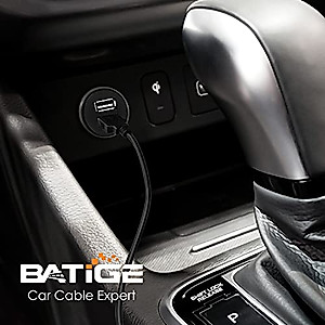 BATIGE Dual USB Female Car Mount Flush Cable 2 Ports for Extension and Data Transmission Can Charge and Transfer Data at The Same Time Car Waterproof USB Cable 3ft