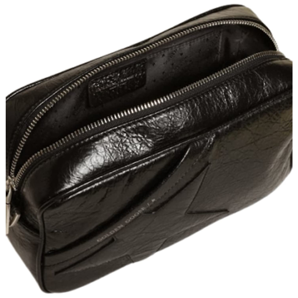 Golden Goose Star Bag Wrinkled Lamb Leather Body And Star Womens Bag - Black