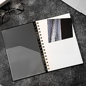 Dot Grid Spiral Notebook A5 Spiral Bullet Dotted Journal 160 Pages Thick Dot Paper Notebooks Plastic Hardcover Spiral Notebook 5x7 Wire Bound Notebooks for Note Taking School Office Supplies,Black
